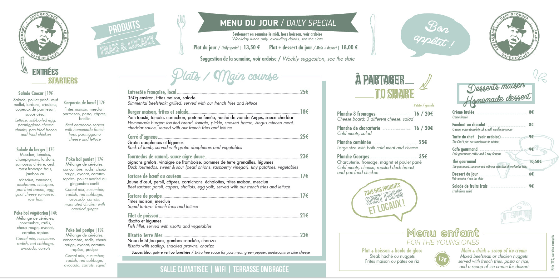 Carte & Menus - Café Georges